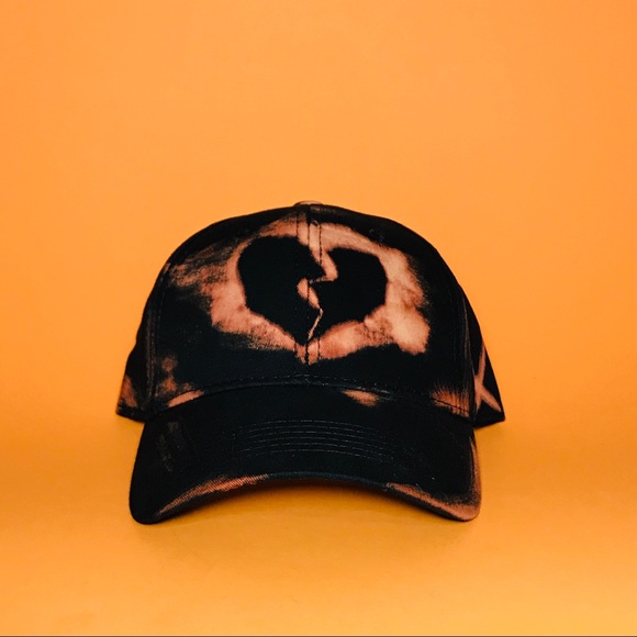 NoCapp | Accessories | Xxxtentacion Broken Heart Bleached Cap Black Hat ...